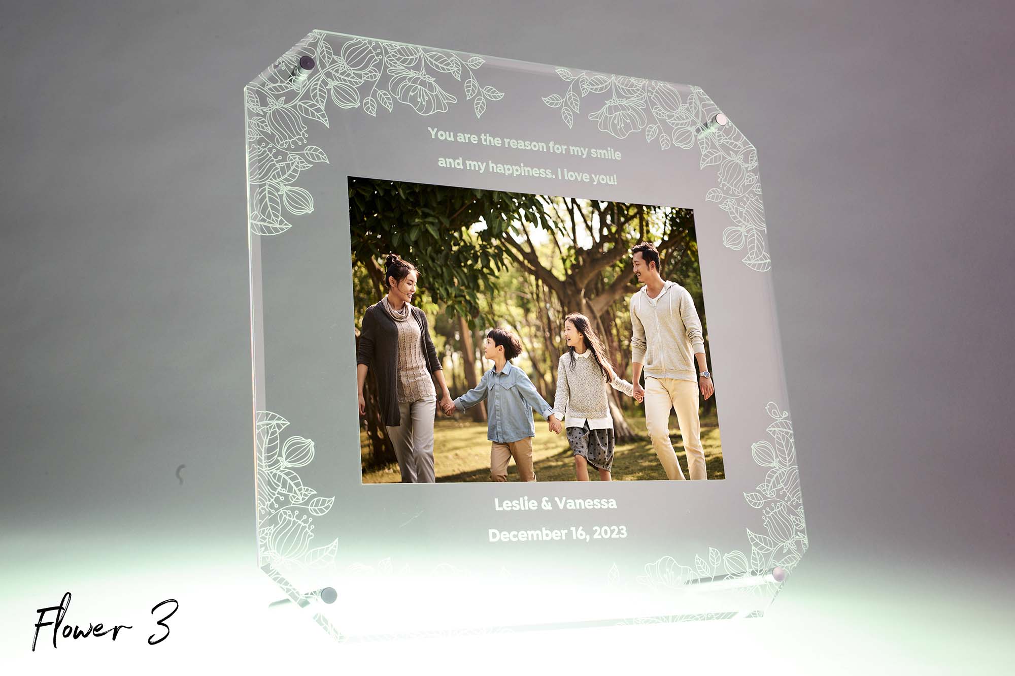 Acrylic Photo Frame Flower 3 – Acrylic Singapore